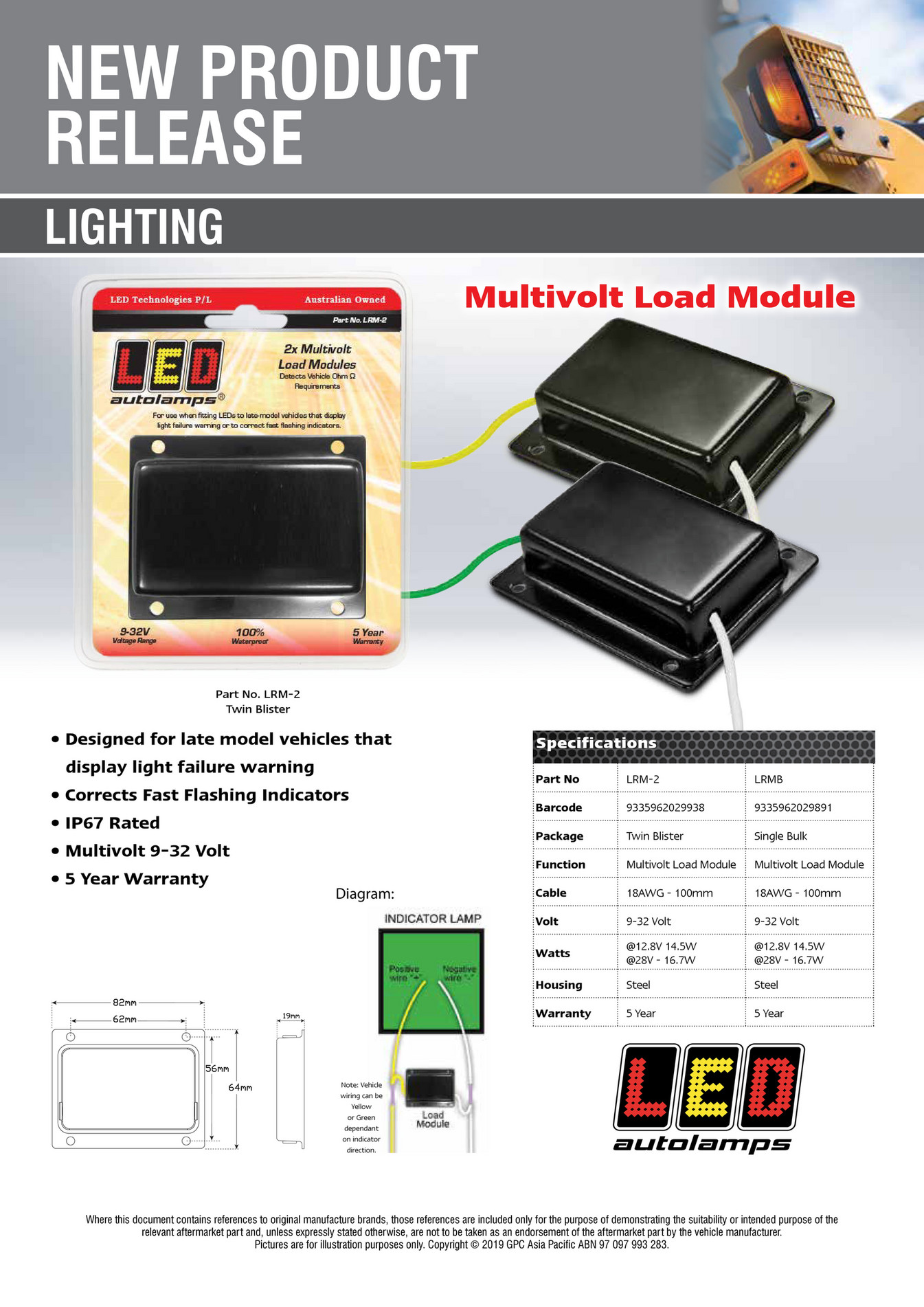 NAPA Auto Parts - NP (A) 19-0037 NPR-LRM Series Multivolt Load Module ...