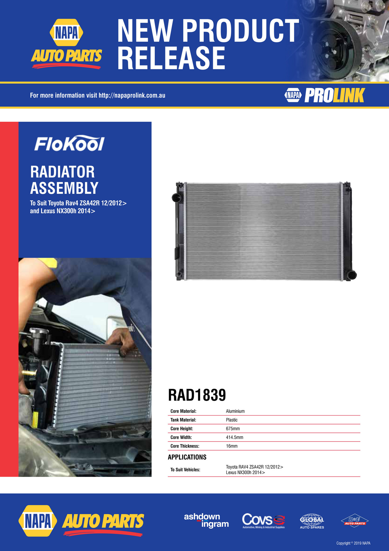 NAPA Auto Parts - NP (RA) 19-0001 Radiator Assembly LR - Page 1