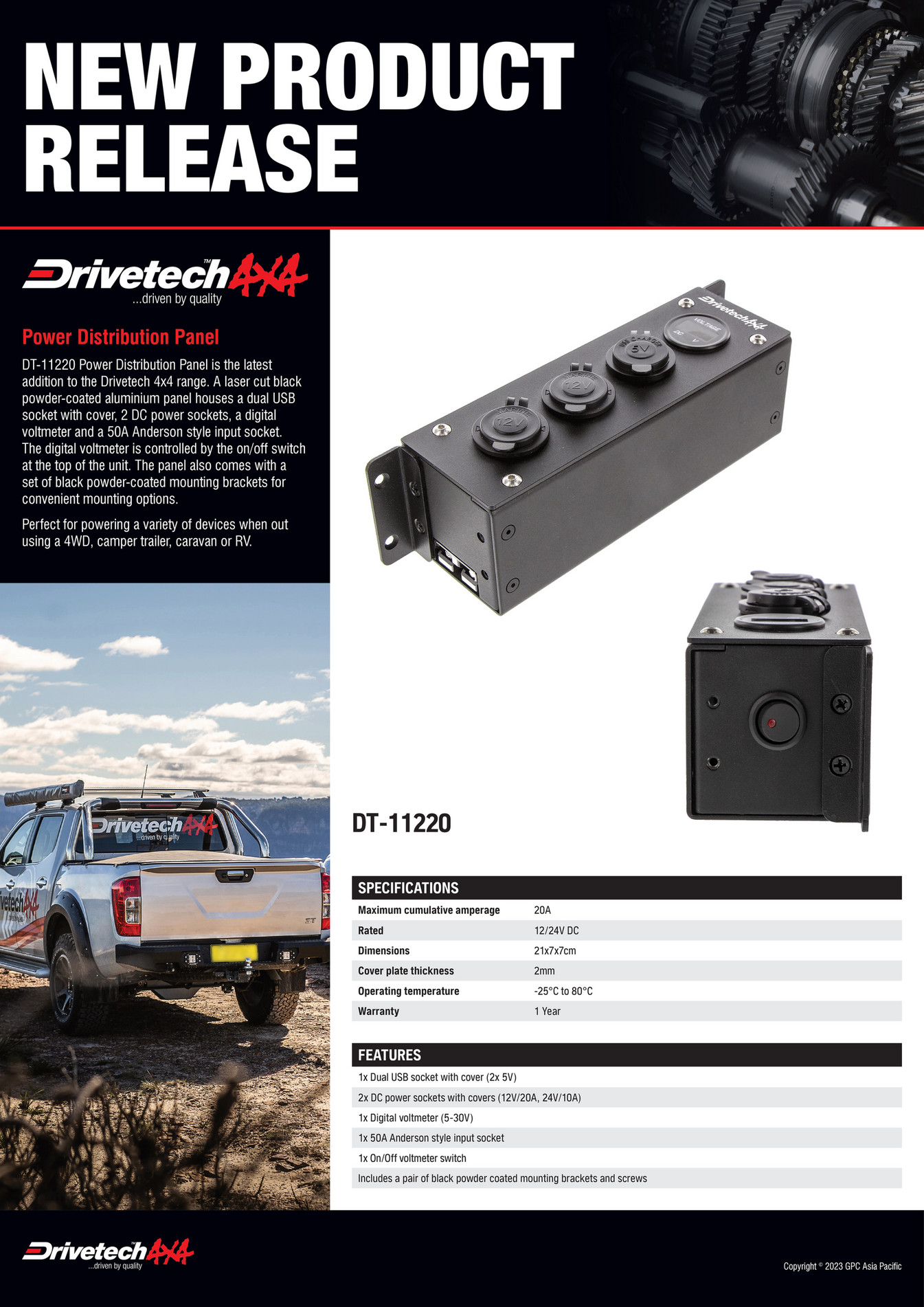 NAPA Auto Parts - NP (DT) 23-0001 DT4X4 Power Distribution Panel - LR - Page 1
