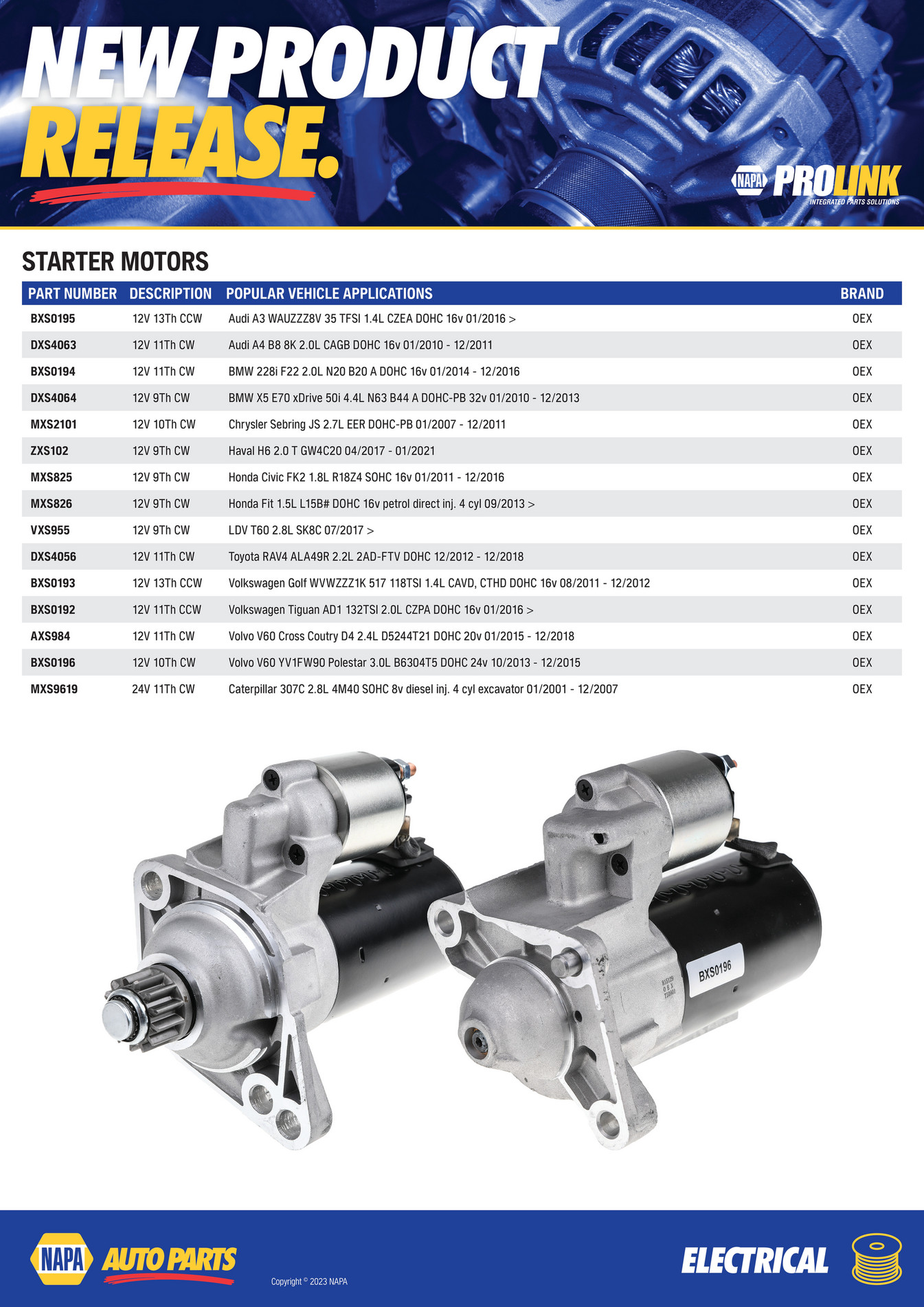 NAPA Auto Parts - NP (R) 23-0001 Alternators Starter Motors - FEB - Page 1