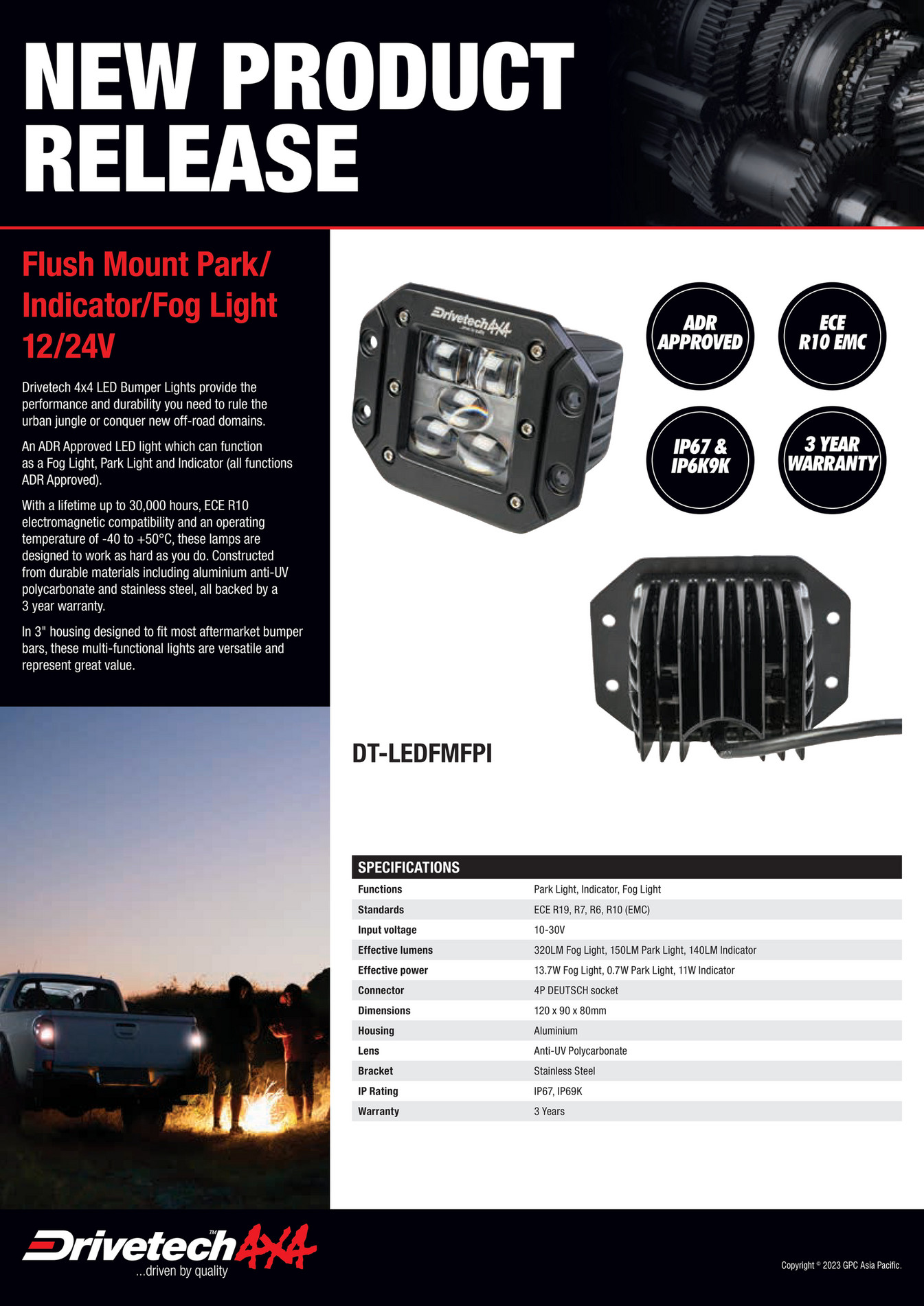 NAPA Auto Parts - NP (DT) 23-0003 Flush Mount Light DT-LEDFMFPI - Page 1