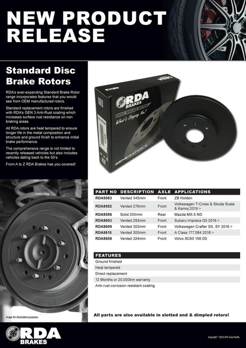 NAPA Auto Parts - NP (RDA) 23-0001 Standard Disc Brake Rotors - LR - Page 1