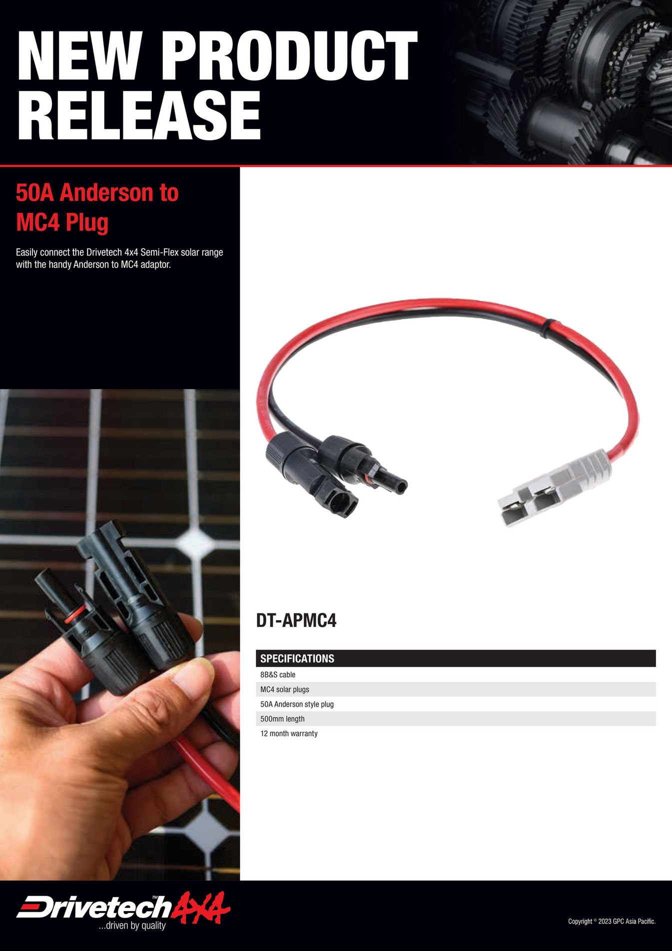 NAPA Auto Parts - NP (DT) 23-0004 50A Anderson to MC4 Plug - DT-APMC4 - Low Res - Page 1