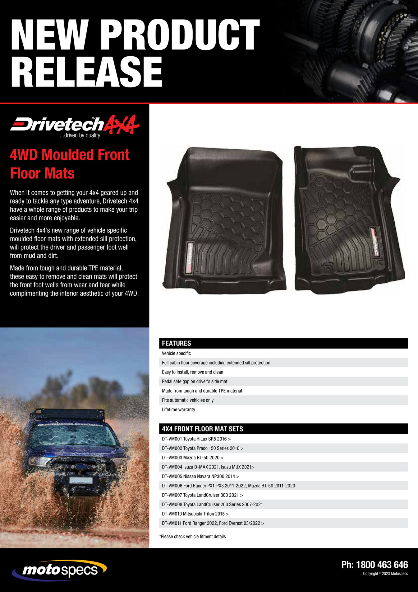 NAPA Auto Parts - NP (DT) 23-0032 Moulded Floor Mats_Motospecs - Page 1