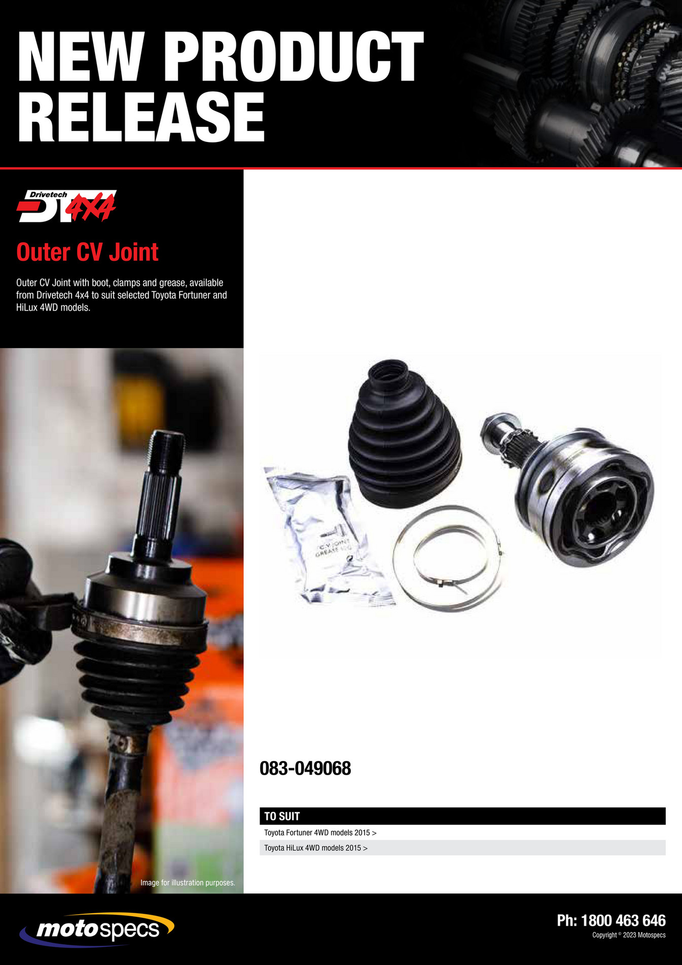 NAPA Auto Parts - NP (DT) 23-0037 Outer CV Joint - 083-049068 - MOTOSPECS LR - Page 1
