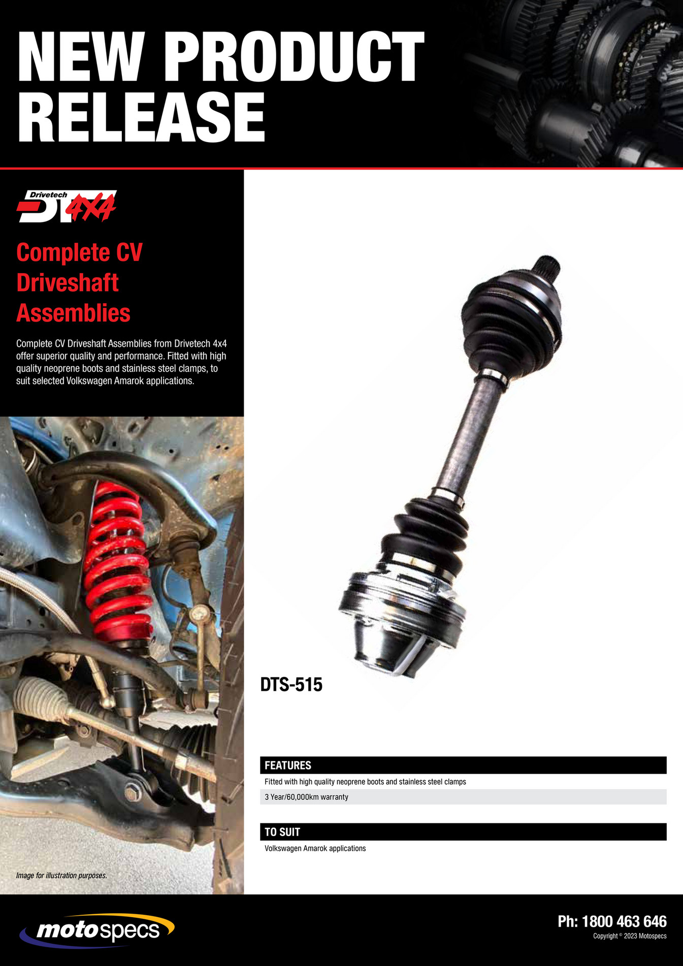 NAPA Auto Parts - NP (DT) 23-0035 CV Driveshaft VW Amarok - MOTOSPECS LR - Page 1