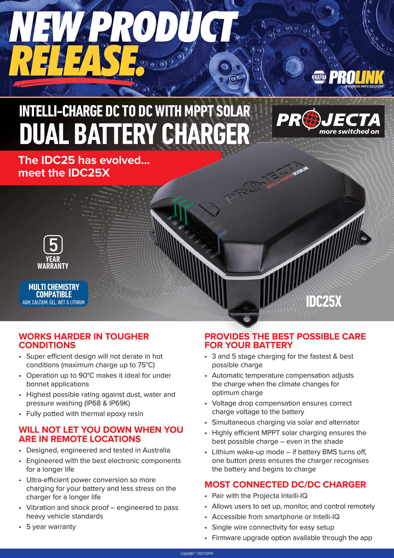 NAPA Auto Parts - NP (A) 23-0013 Projecta Dual Battery Charger - Page 1