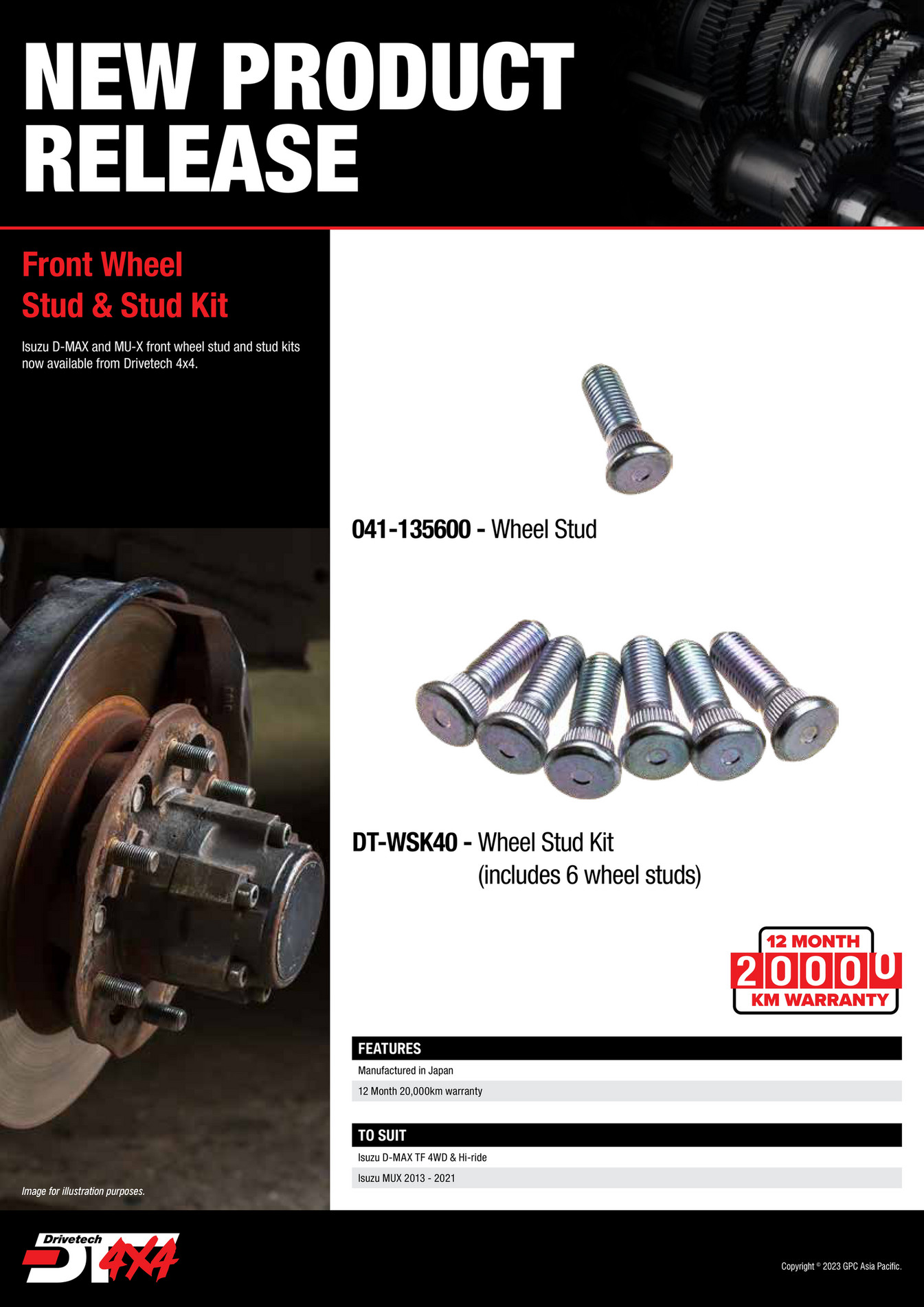 NAPA Auto Parts - NP (DT) 23-0046 Front Wheel Stud & Stud Kit - DT - LR - Page 1