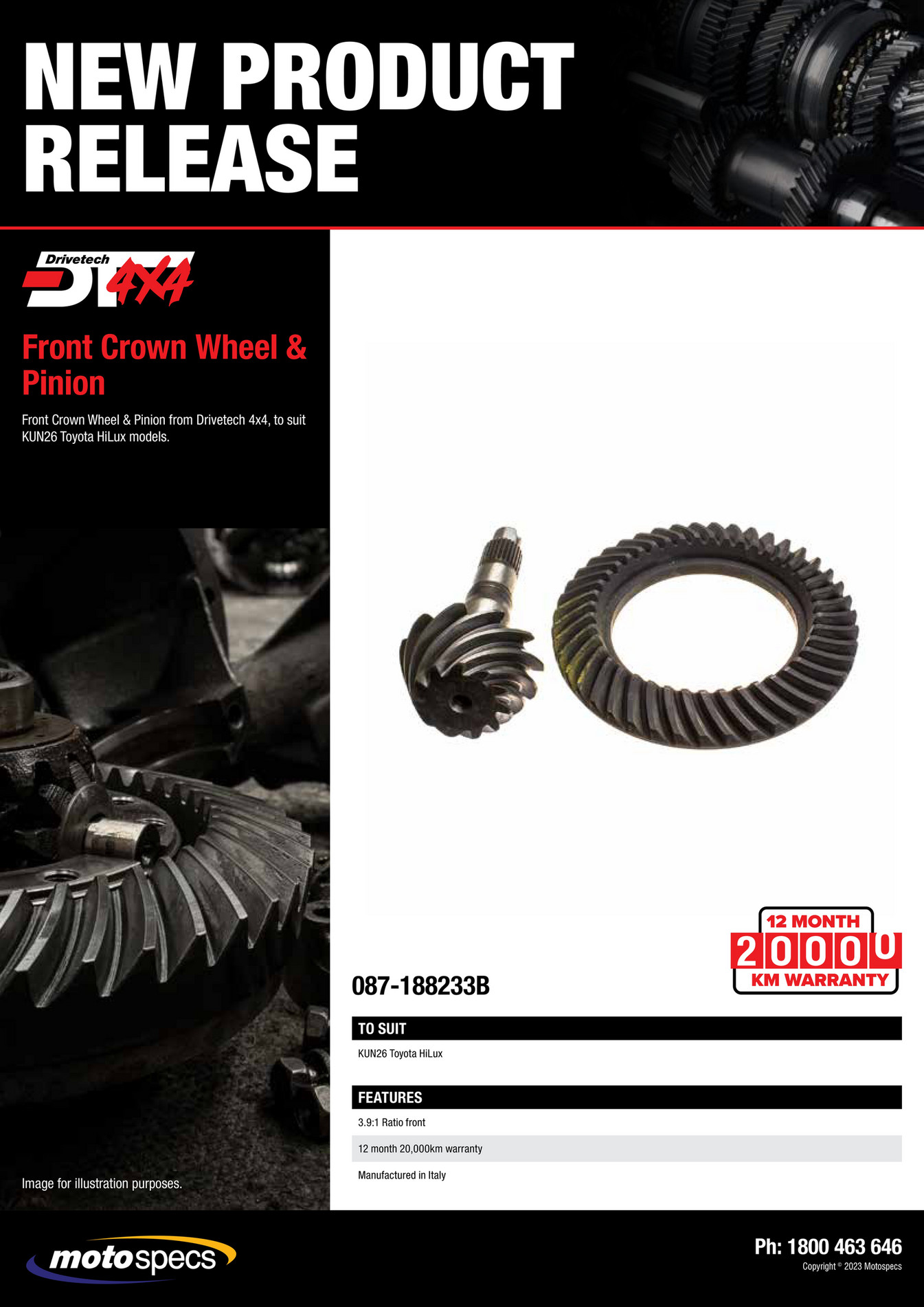 NAPA Auto Parts - NP (DT) 23-0054 Front Crown Wheel & Pinion LR Motospecs - Page 1