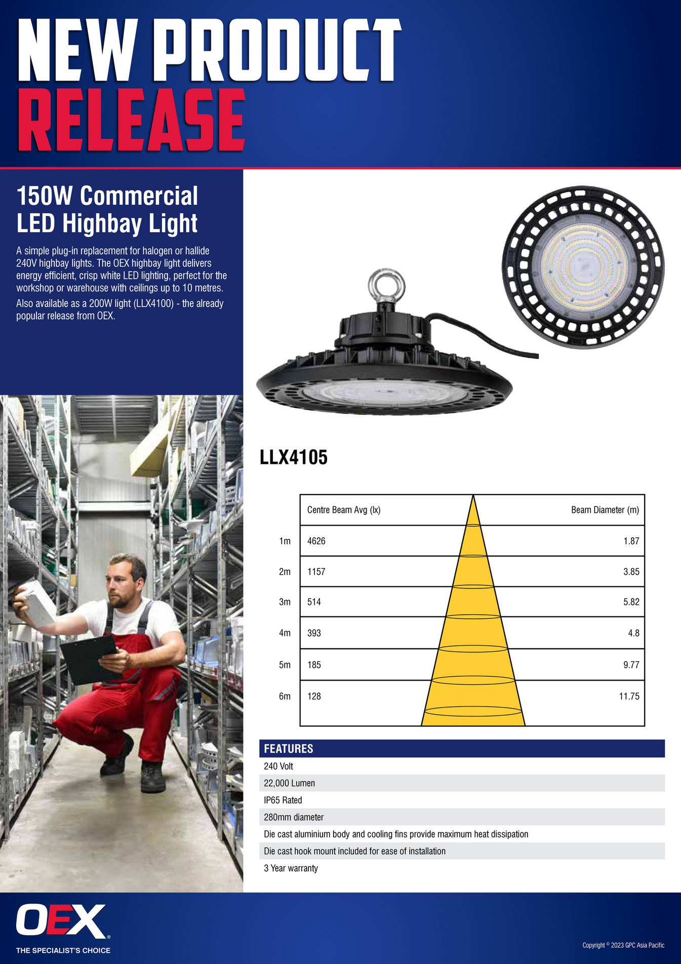 NAPA Auto Parts - NP (OEX) 23-0025 150W Commercial Highbay Light - LLX4105 - LR - Page 1