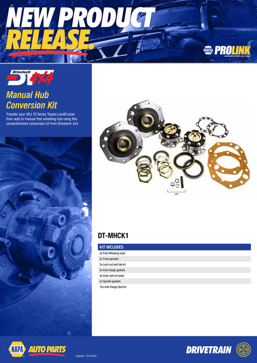 NAPA Auto Parts - NP (DRIVETRAIN) 23-0004 DT4x4 Manual Hub Conversion Kit (DT-MHCK1) - AU LR ...