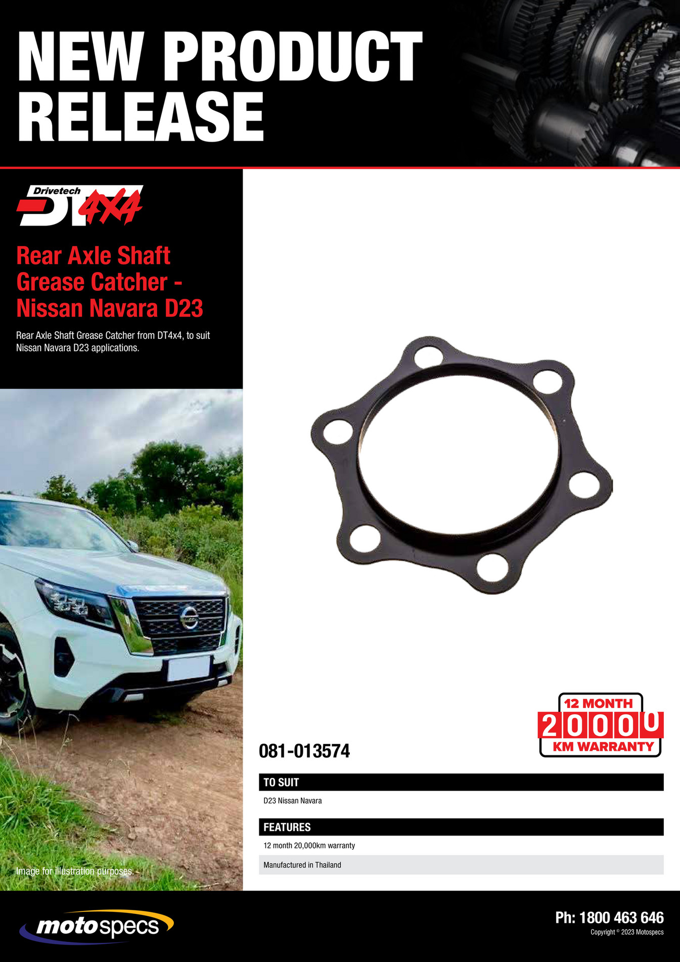 NAPA Auto Parts - NP (DT) 23-0056 Rear Axle Shaft Grease Catcher - Motospecs - LR - Page 1