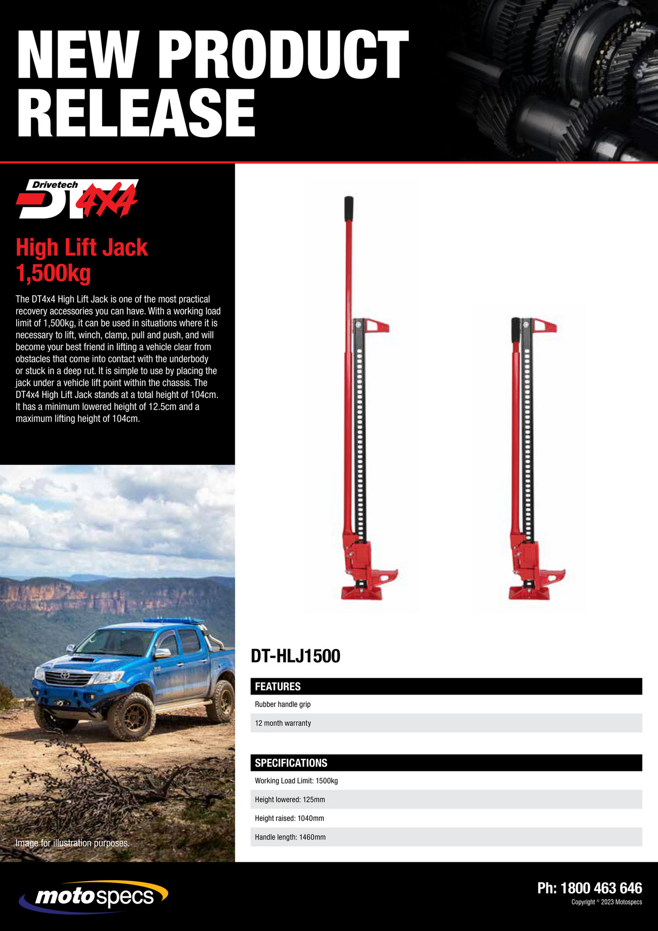 NAPA Auto Parts - NP (DT) 23-0060 High Lift Jack Motospecs - Page 1