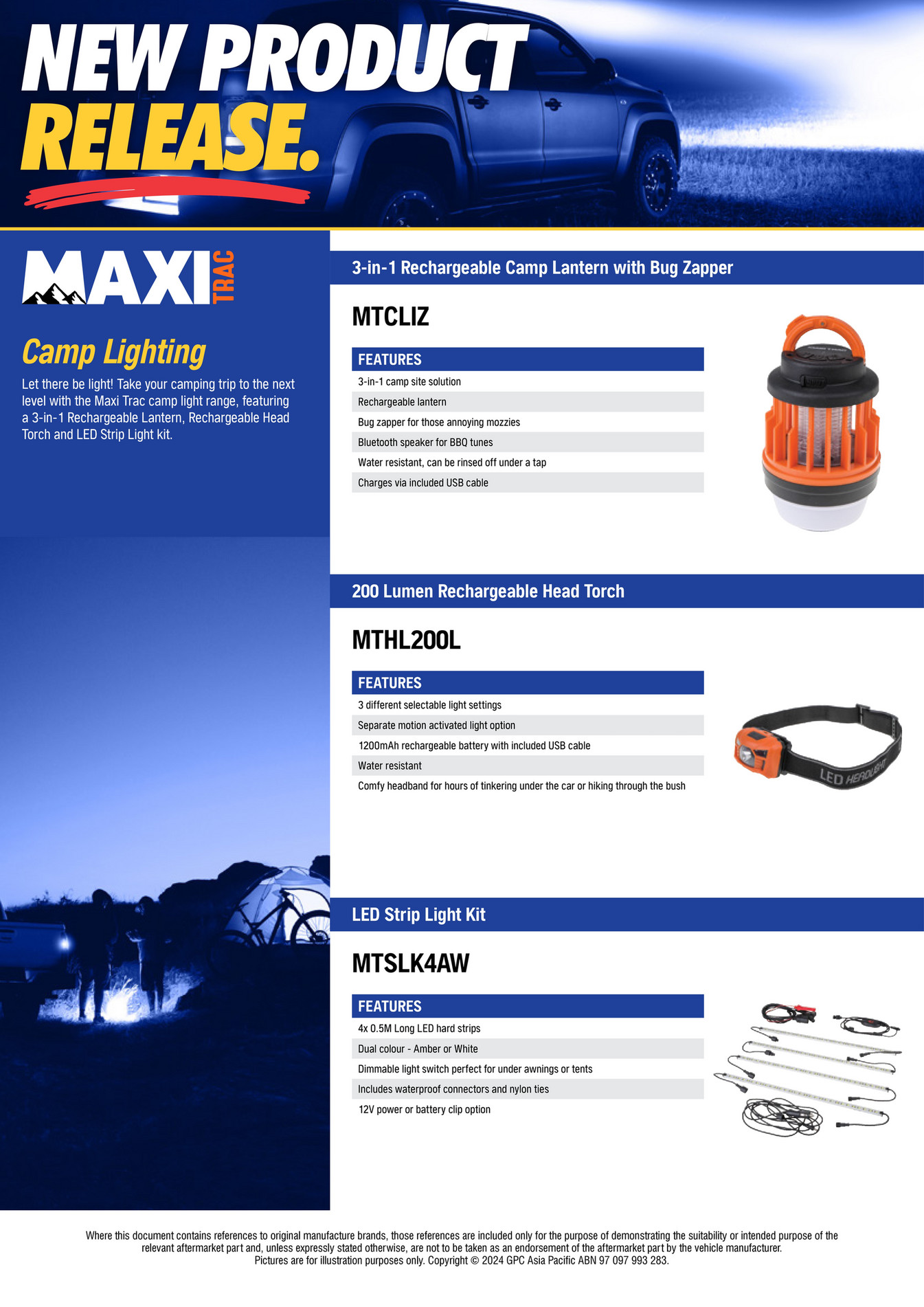 NAPA Auto Parts - NP (A) 24-0005G MAXI TRAC Camp Lighting_AU - Page 1