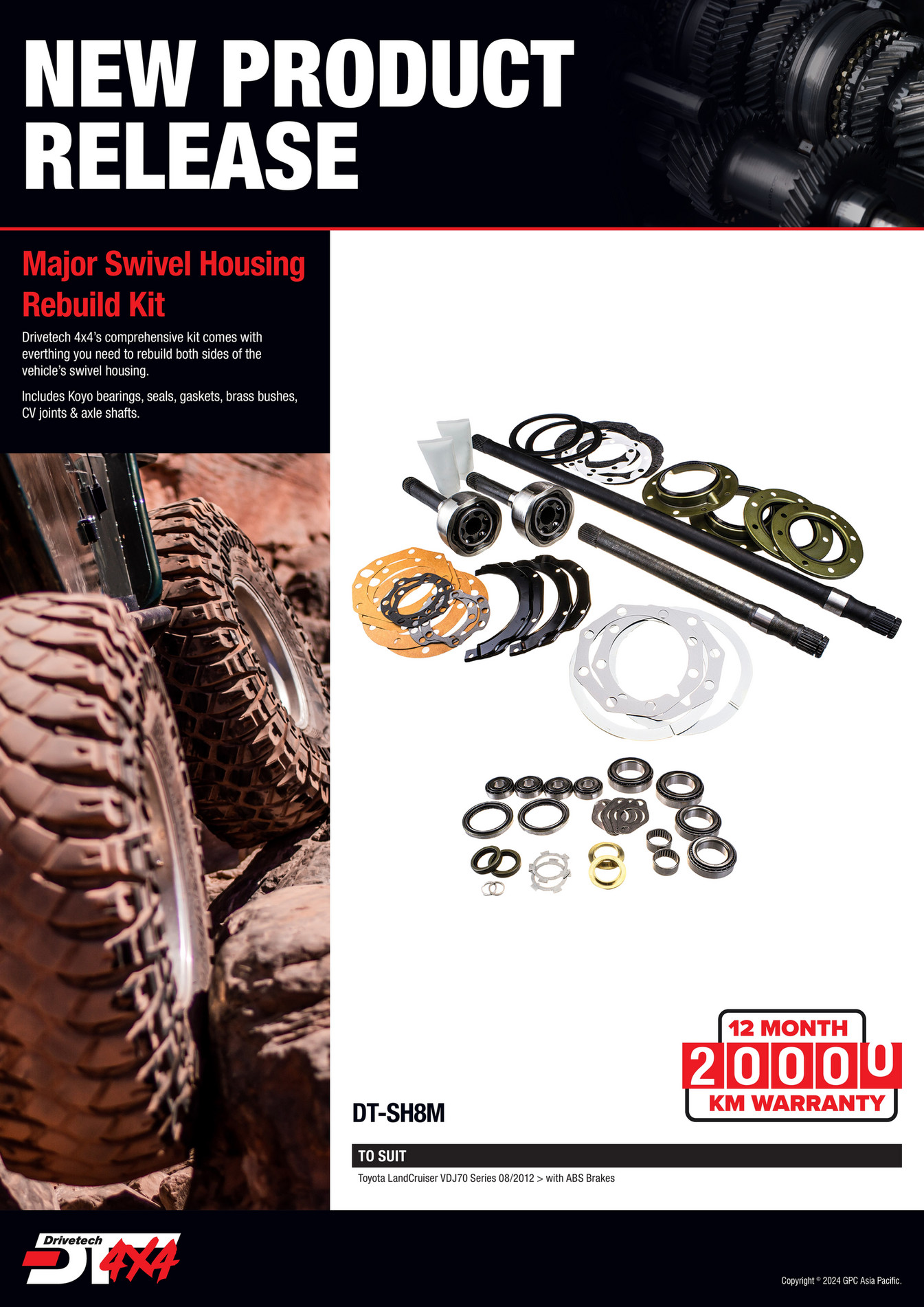 NAPA Auto Parts - NP (DT) 24-0012D DT4x4 Major Swivel Housing Rebuild Kit_DT4x4 - Page 1