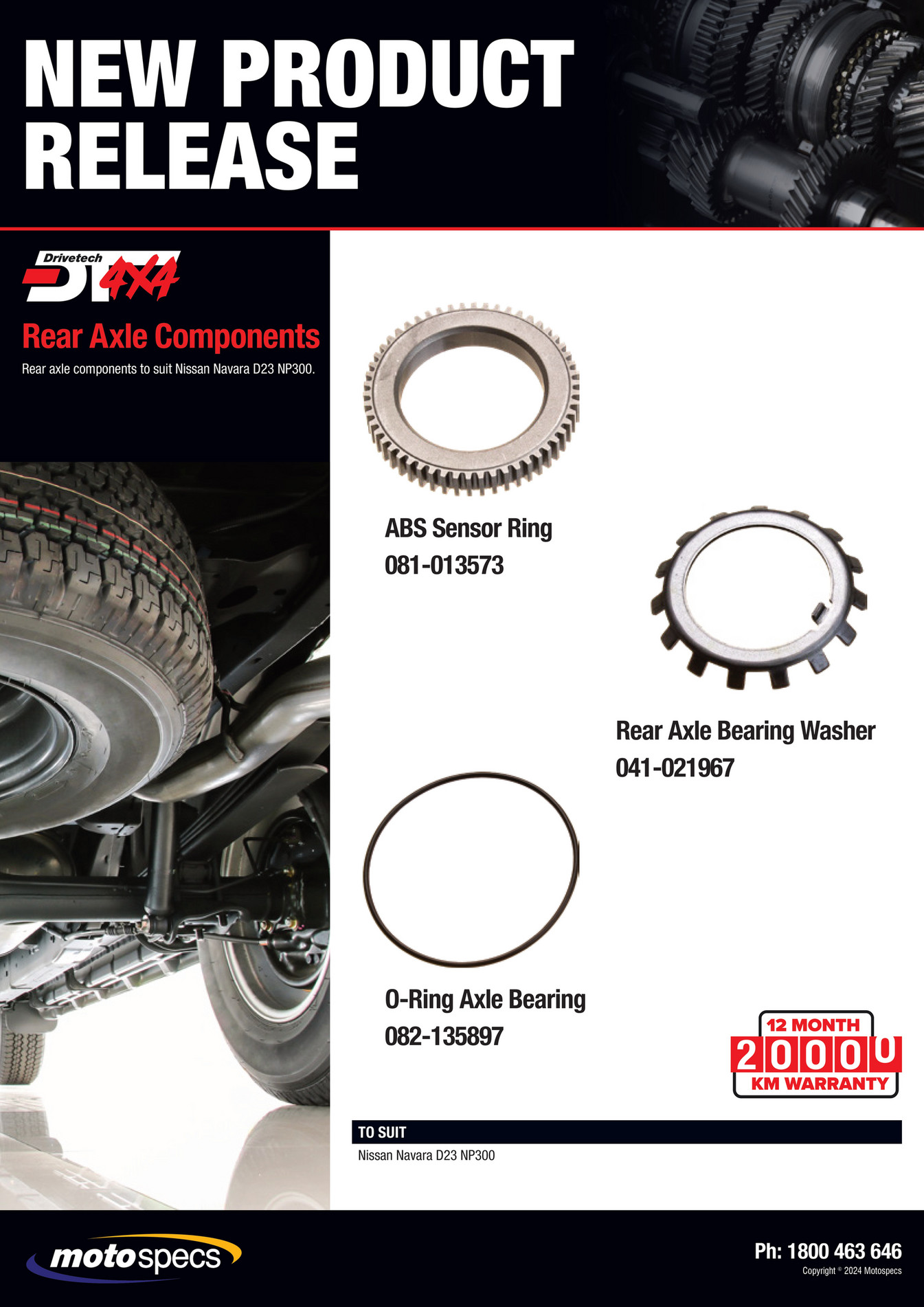 NAPA Auto Parts - NP (DT) 24-0012A DT4x4 Rear Axle Components_Motospecs - Page 1