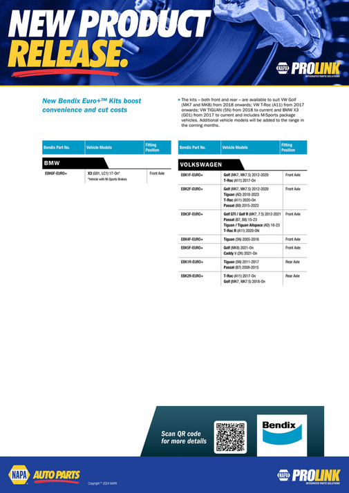 NAPA Auto Parts - NP (BRAKE) 24-0003 - Bendix Euro+ Kits - Page 2