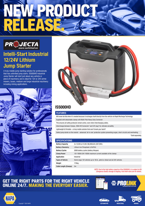 NAPA Auto Parts - NP (A) 24-0012 Projecta IS5000HD - Page 1