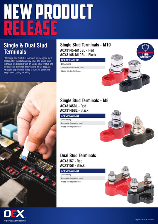 NAPA Auto Parts - NP (OEX) 25-0002 Single & Dual Stud Terminals - Page 1