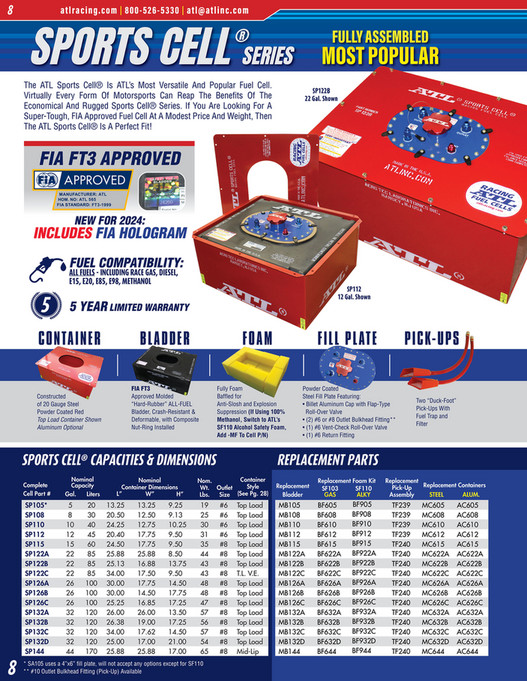 ATL Racing Fuel Cells Product Catalog - Page 8-9