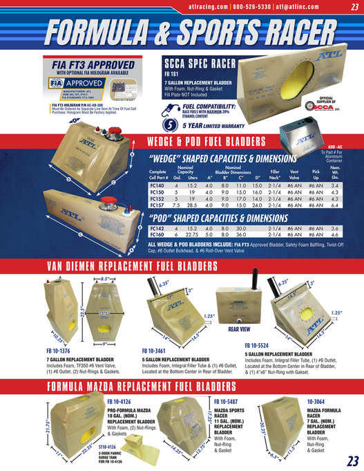 ATL Racing Fuel Cells Product Catalog - Page 22-23