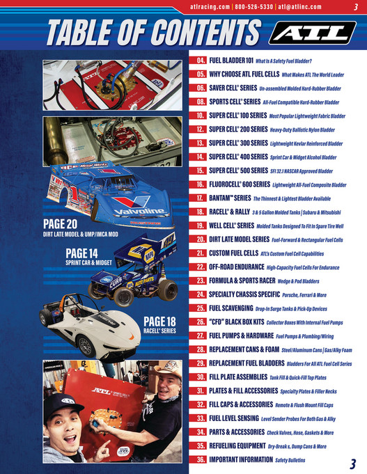 ATL Racing Fuel Cells Product Catalog - Page 2-3