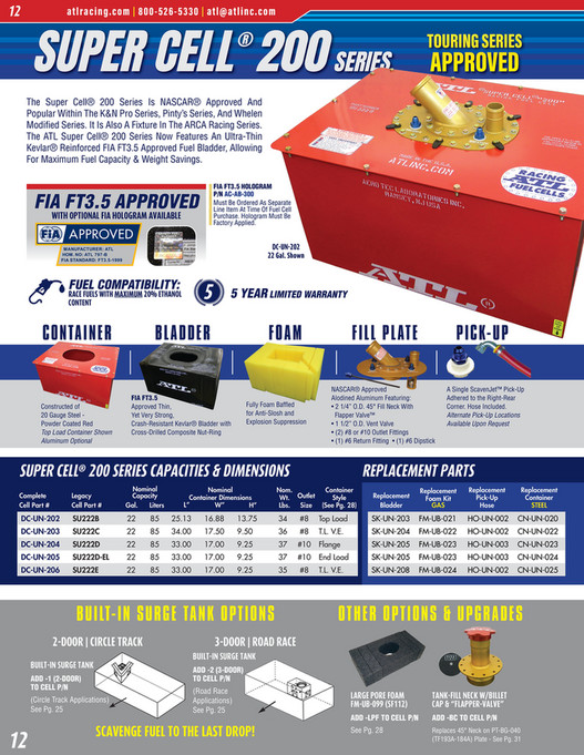ATL Racing Fuel Cells Product Catalog - Page 12-13