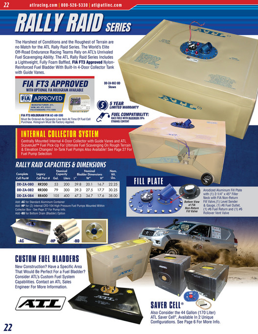 ATL Racing Fuel Cells Product Catalog - Page 22-23