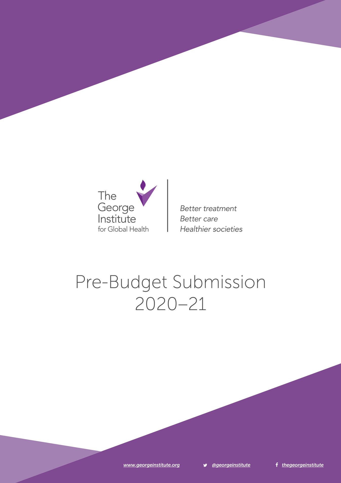 George Institute - Federal Government Pre-Budget Submission 2020–21 ...