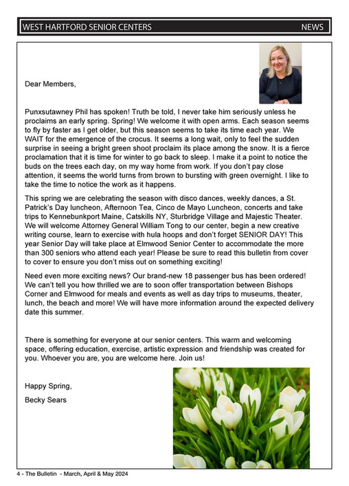 My publications - Senior Bulletin March 2024indd - Page 4-5