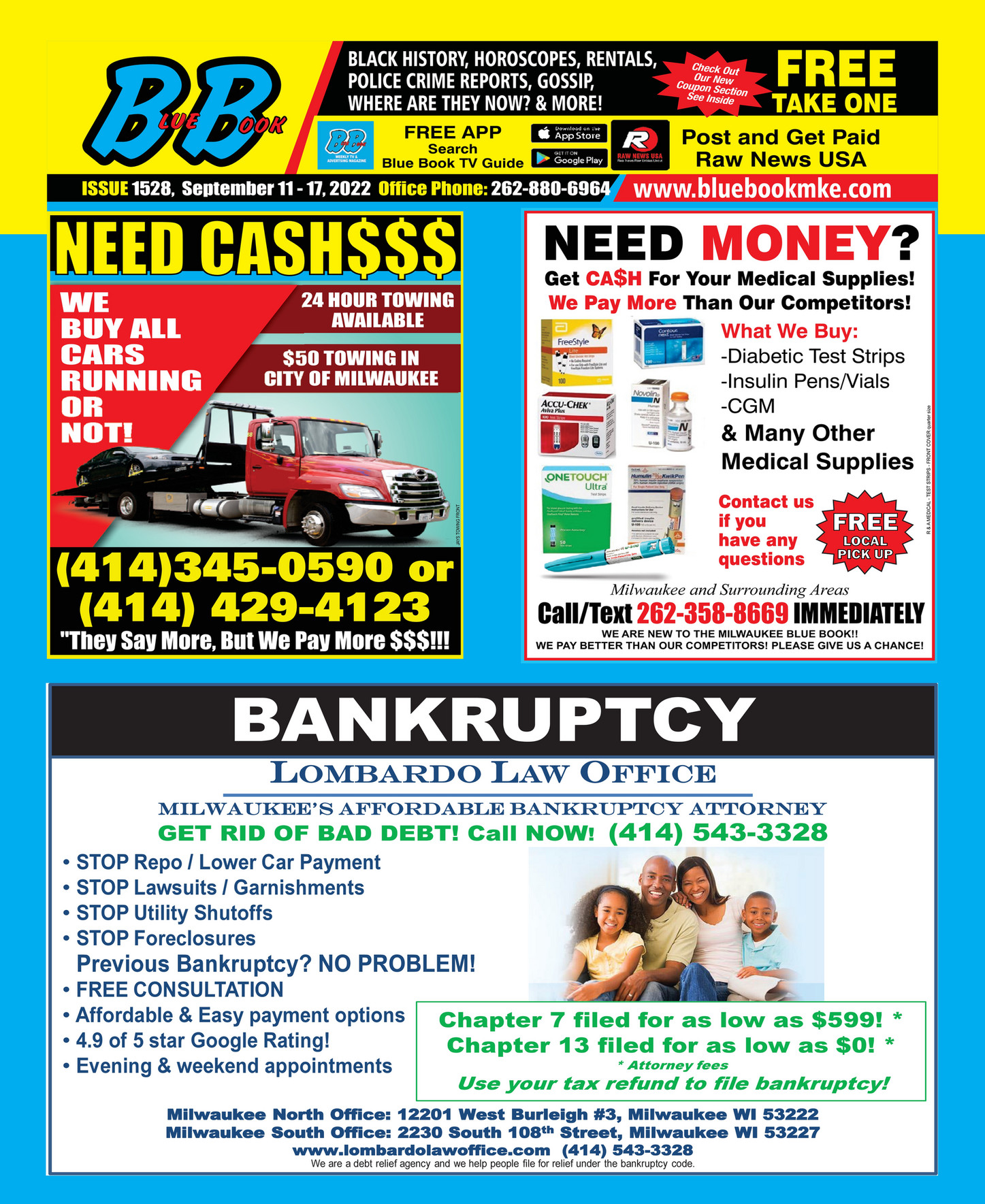 BLUE BOOK MILWAUKEE TV GUIDE CALL 262-880-6964 TO PLACE YOUR AD TODAY ...