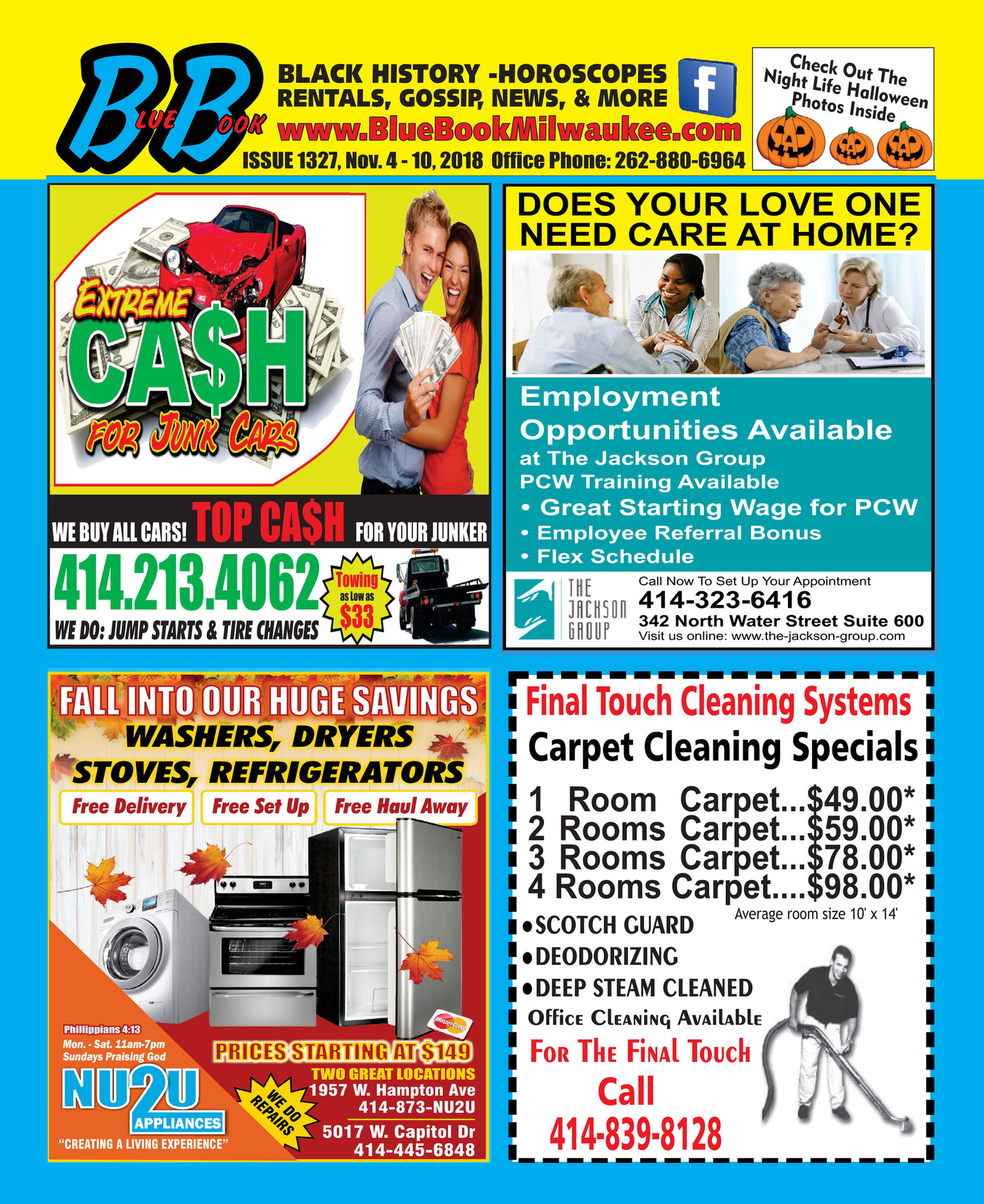 Blue Book Milwaukee Issue 1327 Nov 4 10 2018 Blue Book Milwaukee Tv Guide Call 262 880