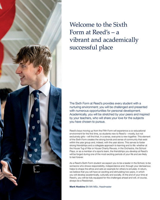 My publications - Reed's School Sixth Form Brochure - Page 2-3 - Created with Publitas.com