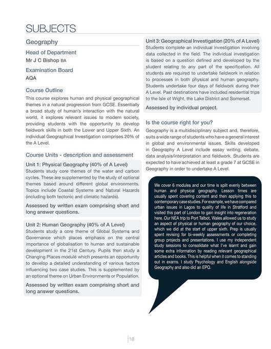 My publications - Sixth Form Handbook 2024 - Page 20-21 - Created with Publitas.com