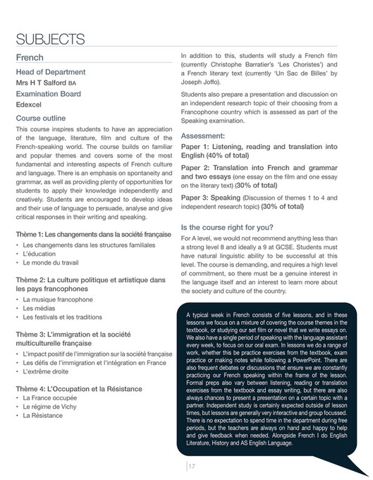 My publications - Sixth Form Handbook 2024 - Page 18-19 - Created with Publitas.com