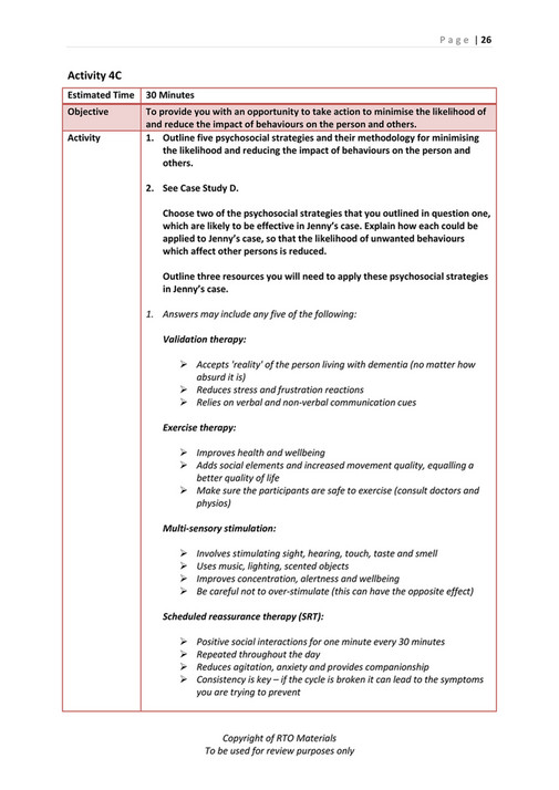 RTO Materials - CHCAGE005 Case Study Assessor Workbook V1.1 - Page 26-27