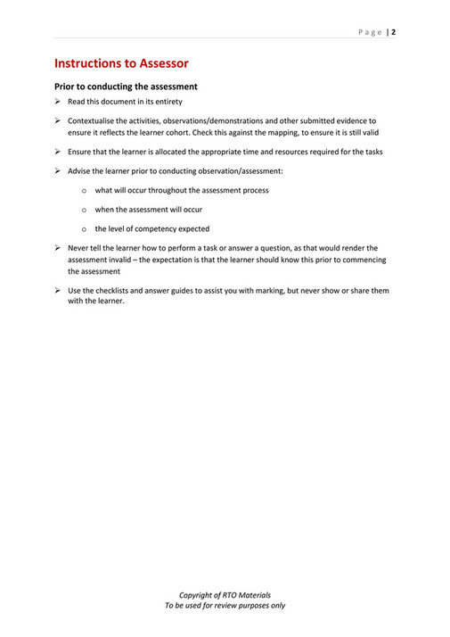 RTO Materials - CHCAGE005 Case Study Assessor Workbook V1.1 - Page 2-3