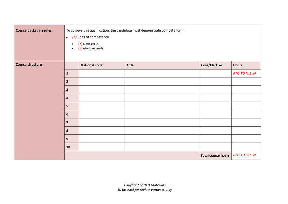 RTO Materials - Training and Assessment Strategy Template V6.0 - Page 3
