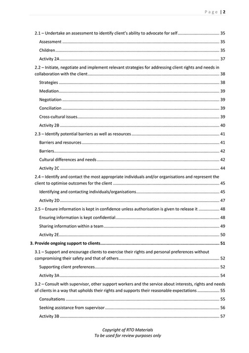 RTO Materials - CHCADV001 Learner Guide V1.0 - Page 2-3
