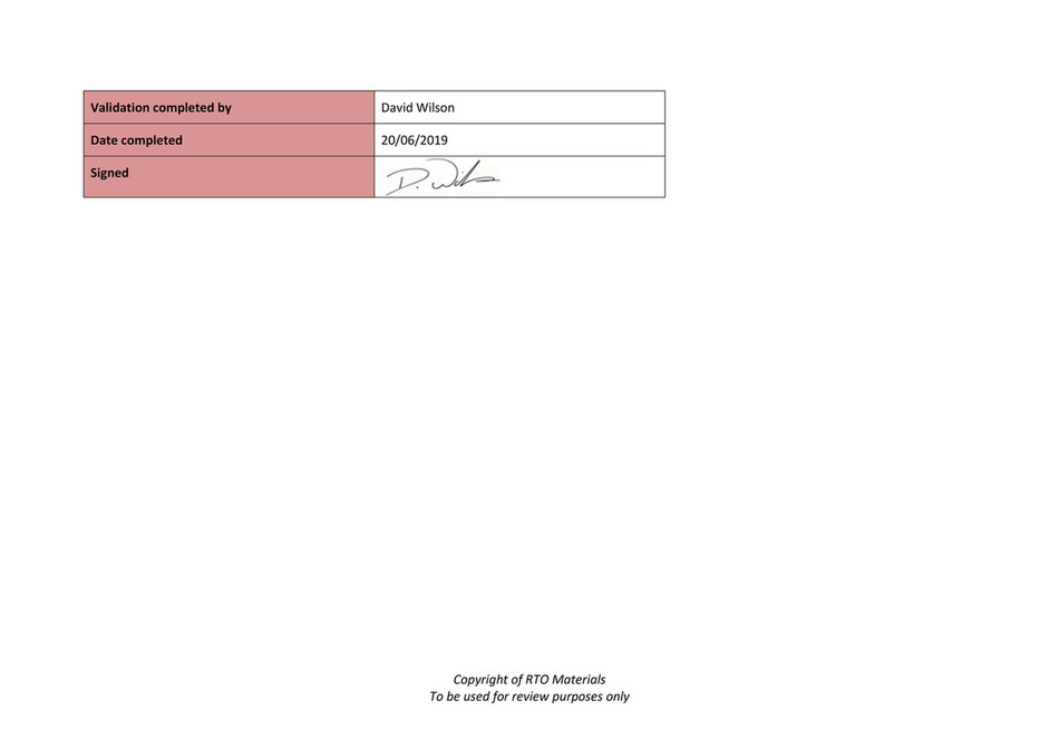 RTO Materials - CHCCCS004 RTO Materials statement of validation - Page 5 RTO Materials - CHCCCS004 RTO Materials statement of validation - Page 5