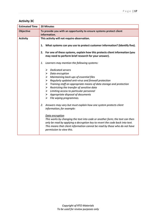 RTO Materials - CHCLEG003 Case Study Assessor Workbook V1.0 - Page 18-19