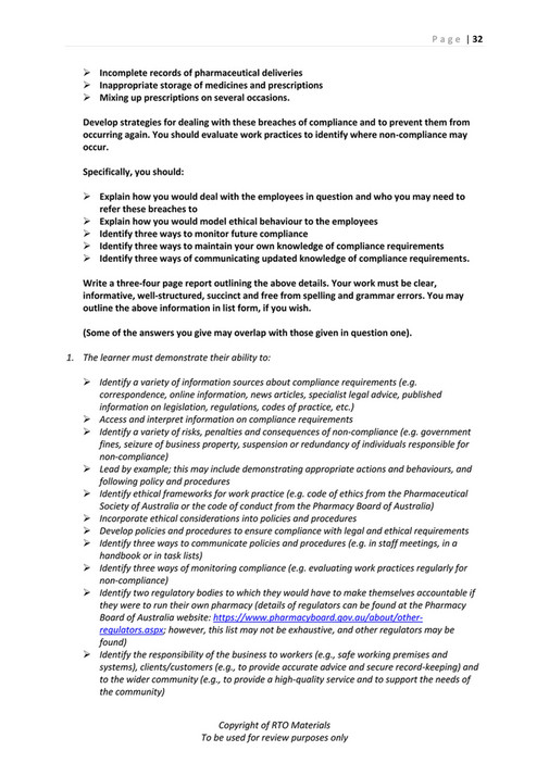 RTO Materials - CHCLEG003 Case Study Assessor Workbook V1.0 - Page 32-33