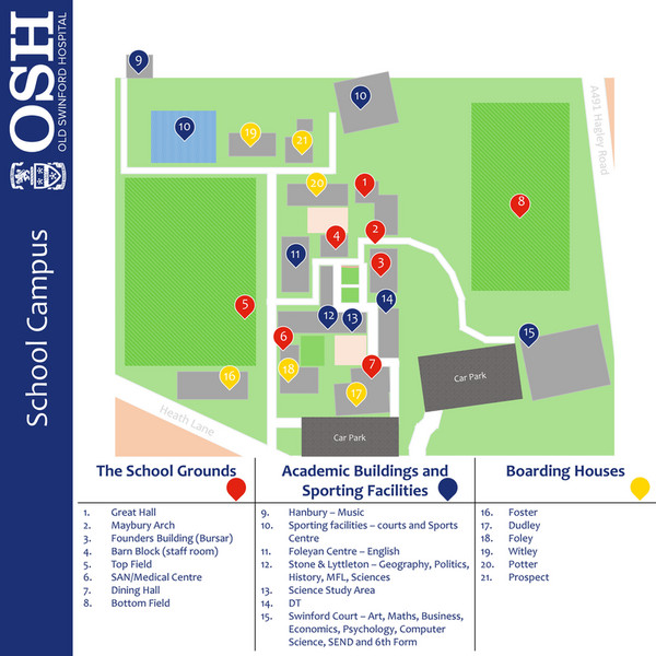 Old Swinford Hospital - Map of School - Page 1 - Created with Publitas.com