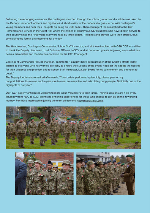 Old Swinford Hospital - Michaelmas Term Newsletter 2024 - Page 4-5 ...
