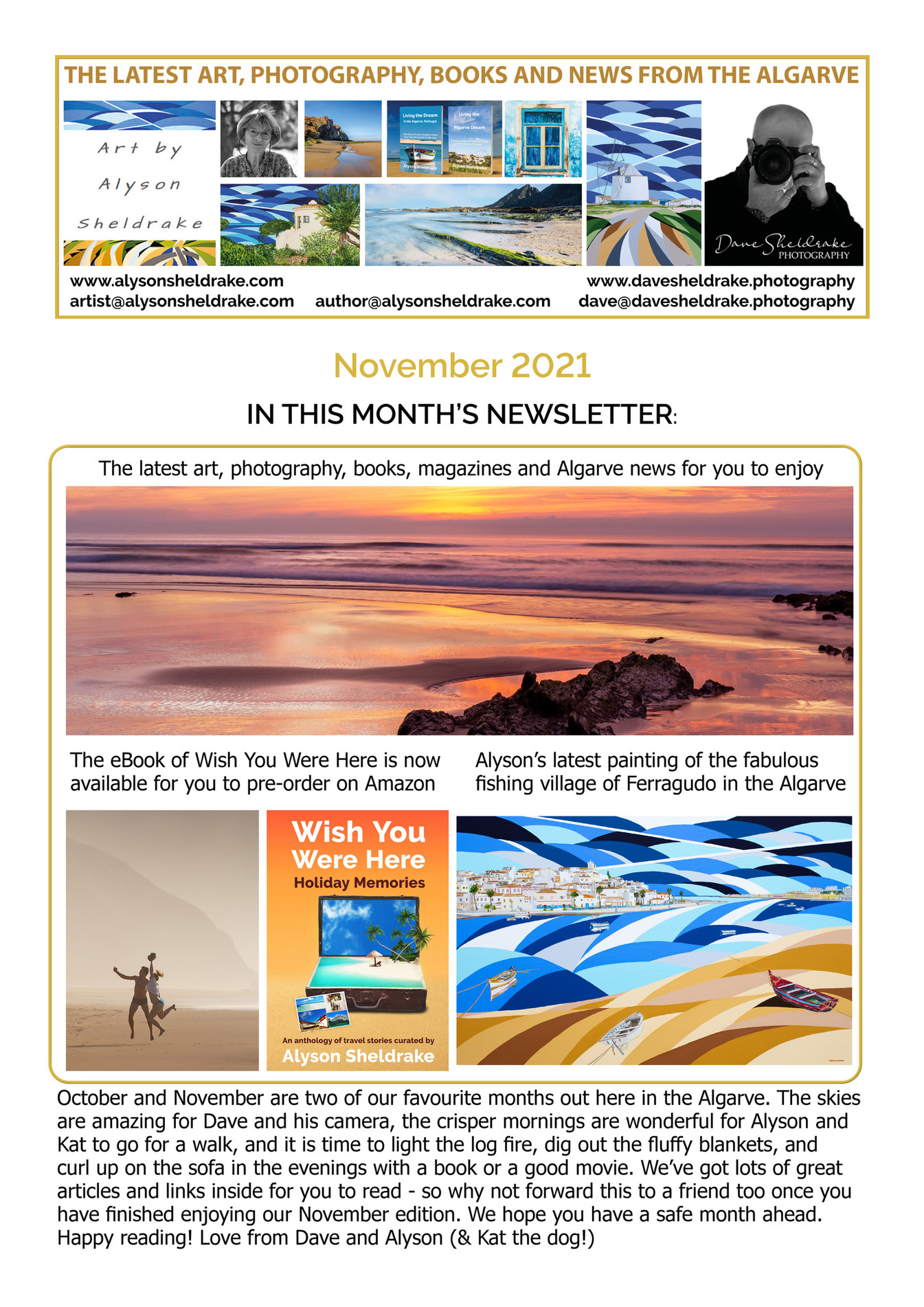 November 2021 Newsletter from Alyson and Dave Sheldrake - Page 1 - Created with Publitas.com