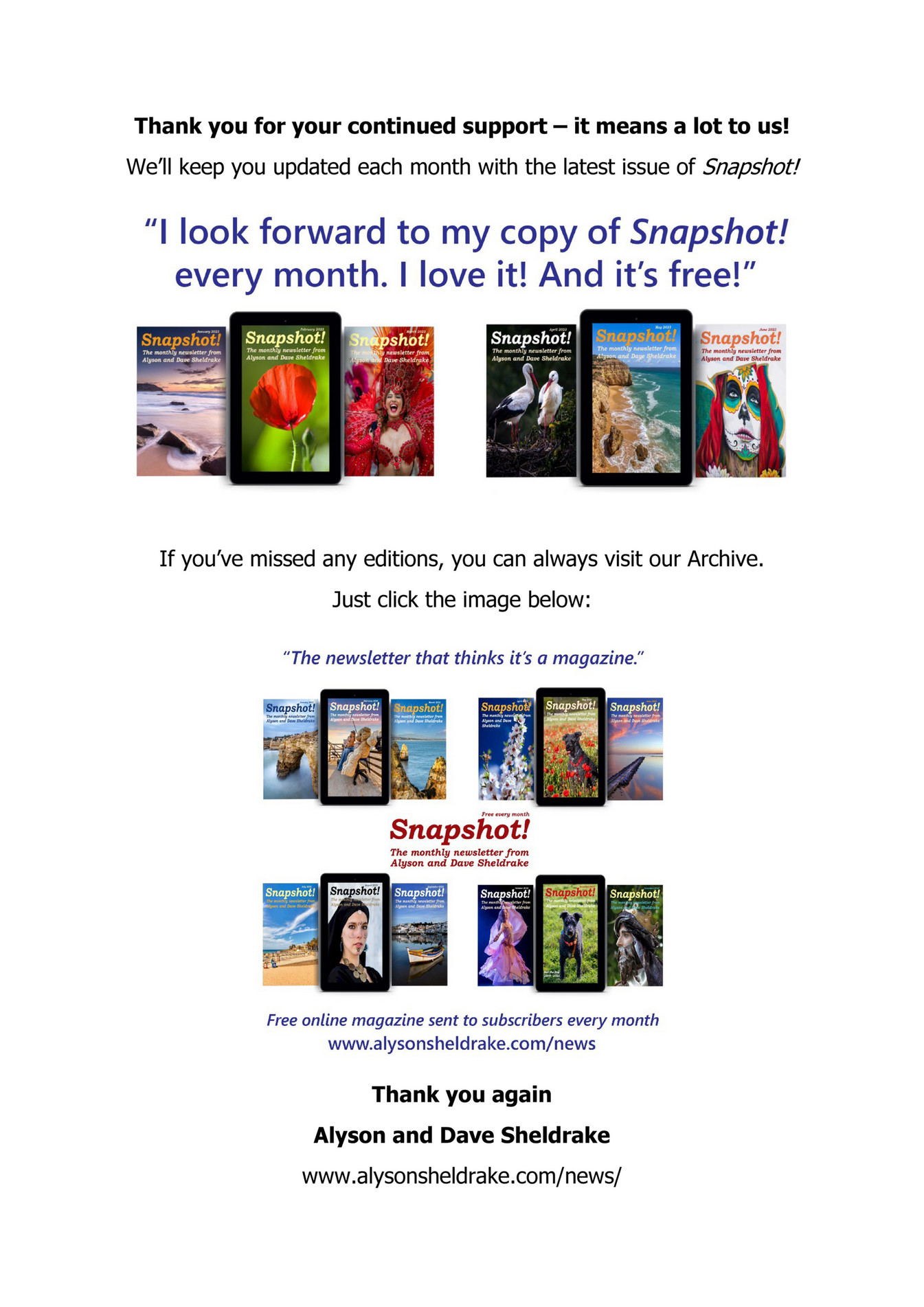 Alyson & Dave Sheldrake - Thank you for staying - Page 1 - Created with Publitas.com