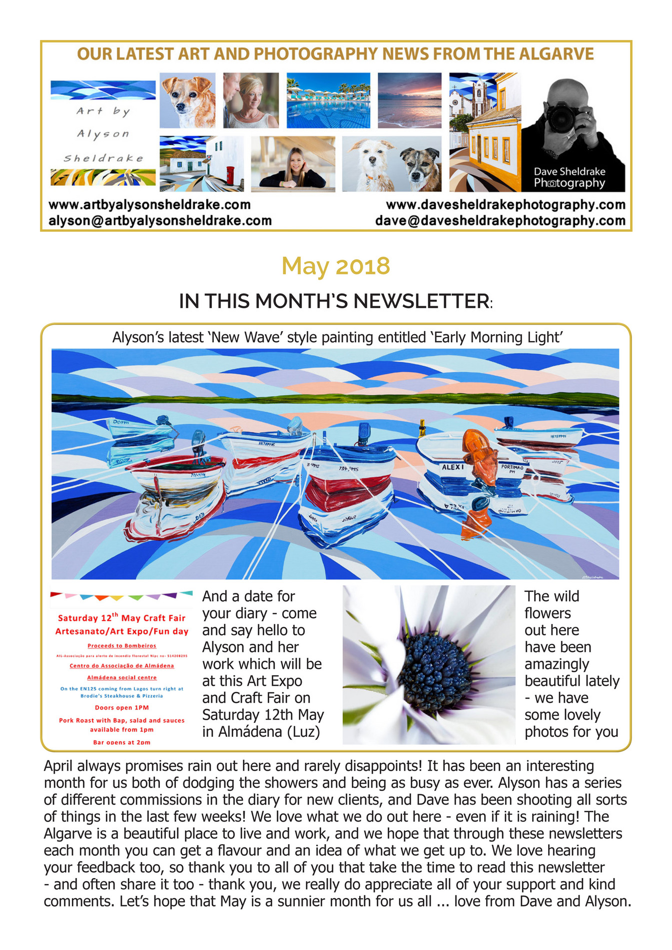 Alyson & Dave Sheldrake - Art and Photography in the Algarve newsletter May 2018 - Page 1 ...