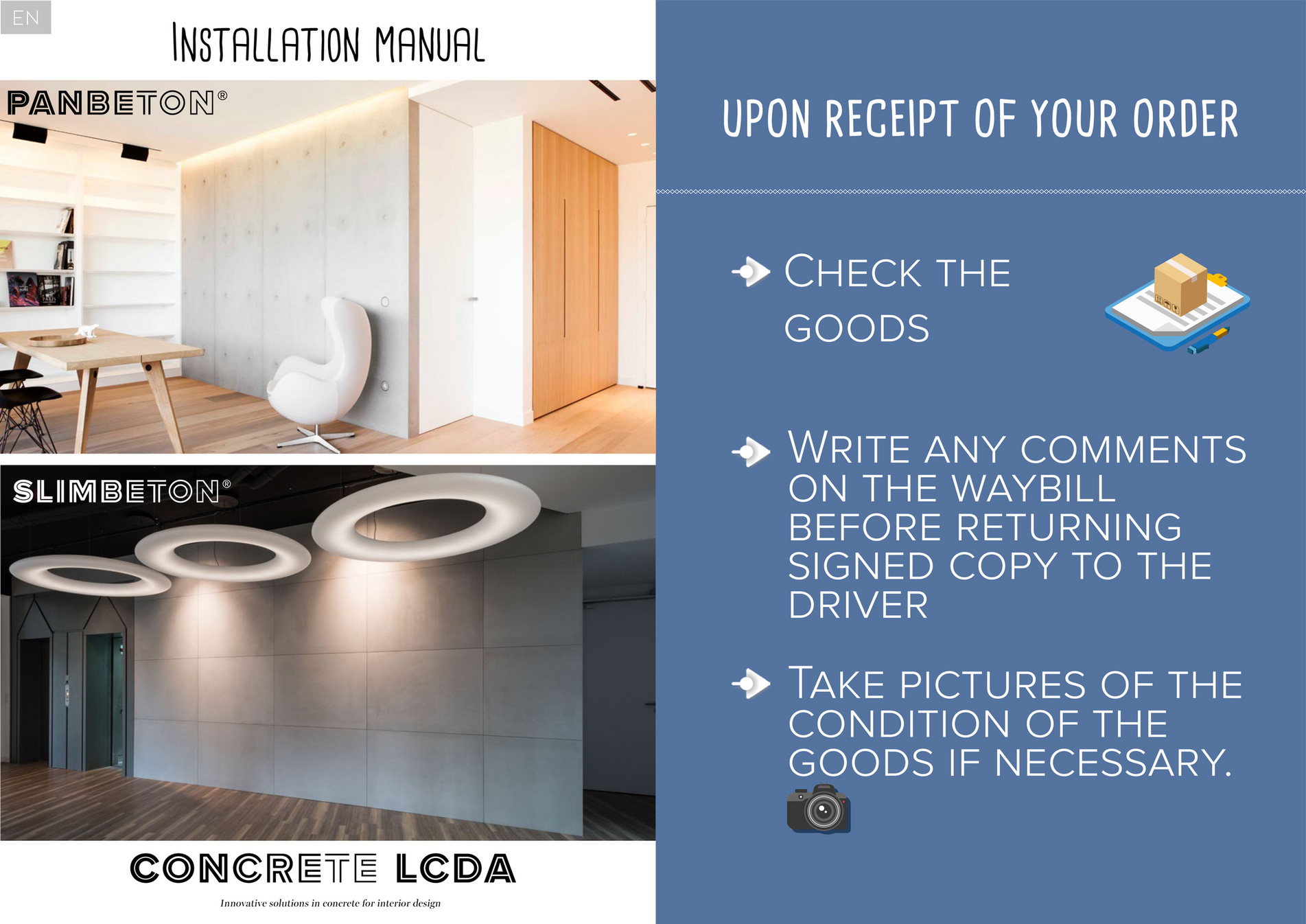 PG - Concrete LCDA, Installation Manual - Side 1