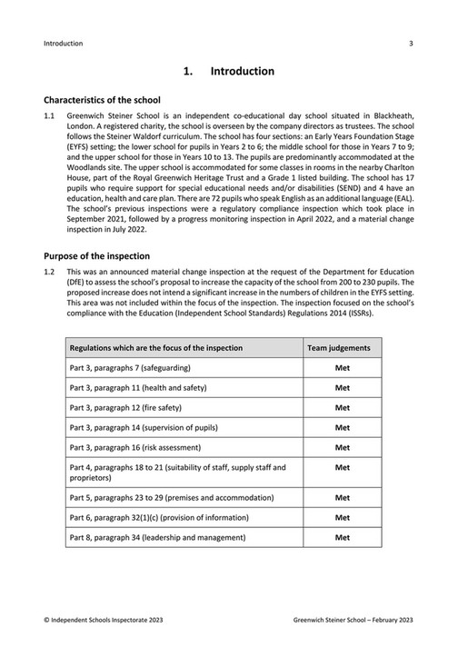 Greenwich Waldorf School - Greenwich Steiner School - ISI Report - Page ...