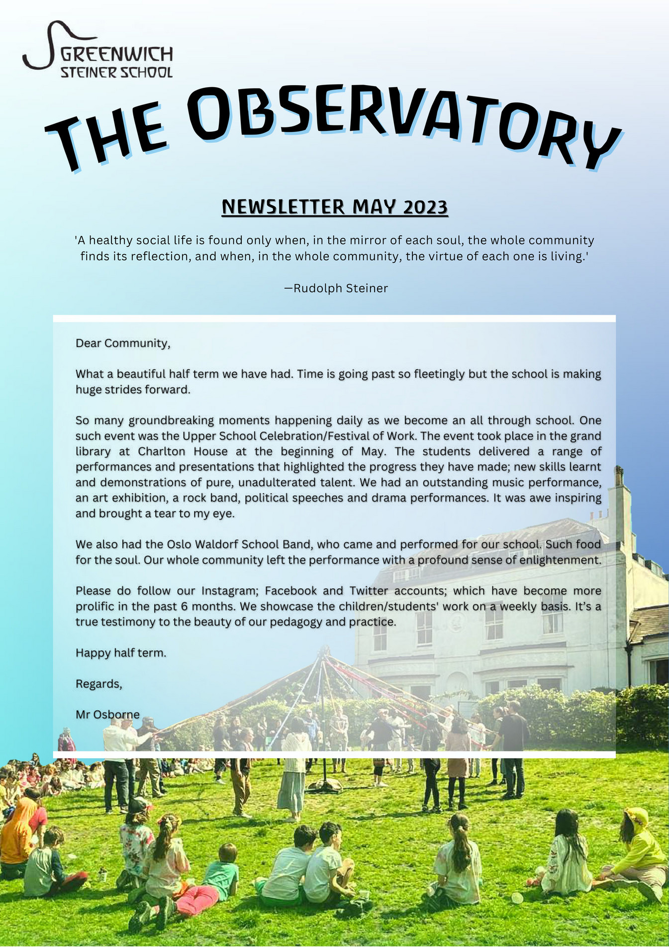 Greenwich Waldorf School - The Observatory May 2023 - Page 1 - Created ...